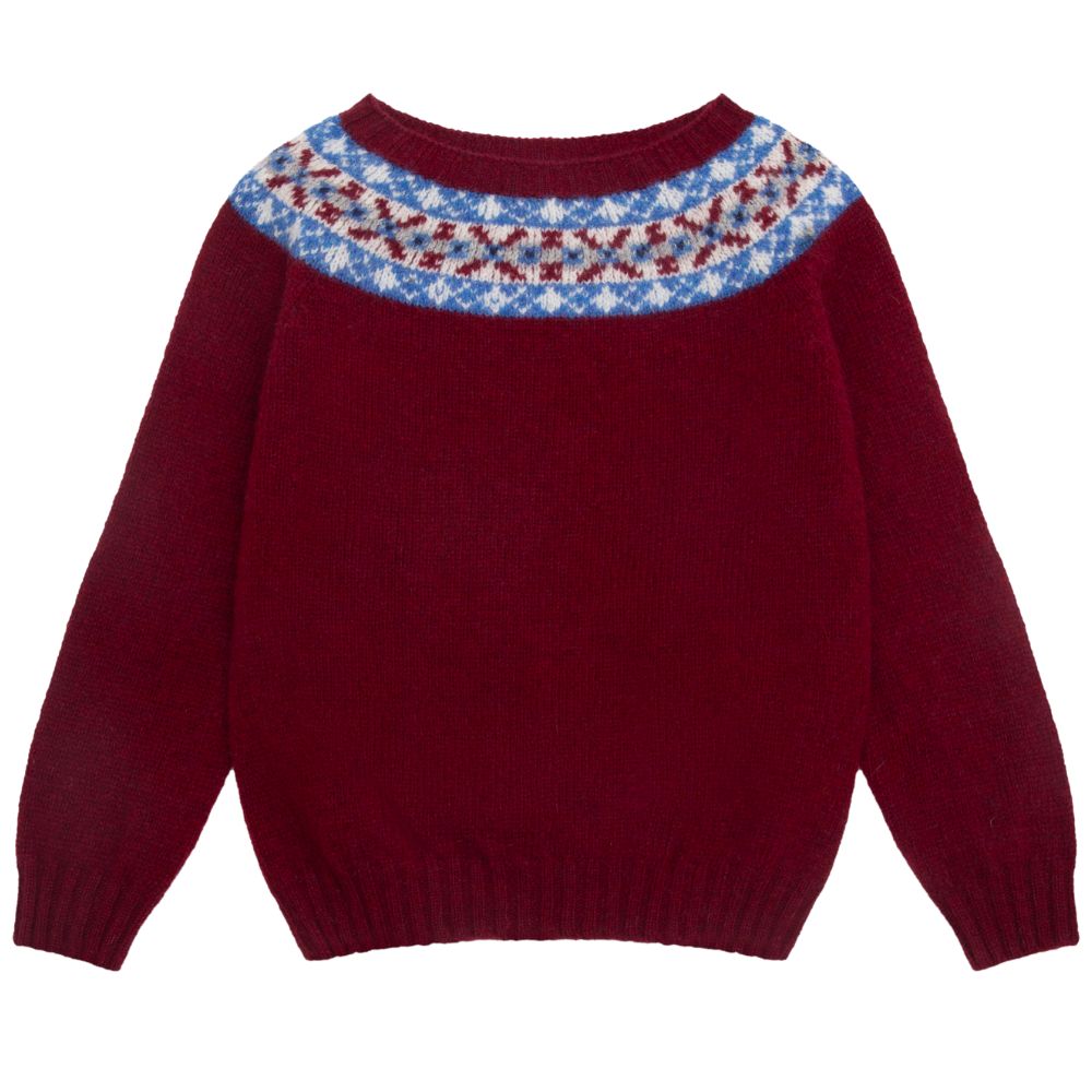 Wool Burgundy Fairisle Sweater – Bea Colette
