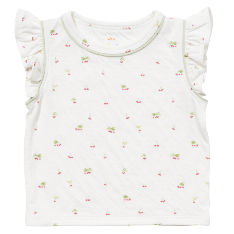Adrian Flutter Sleeve Shirt in Cherry Pie – Bea Colette