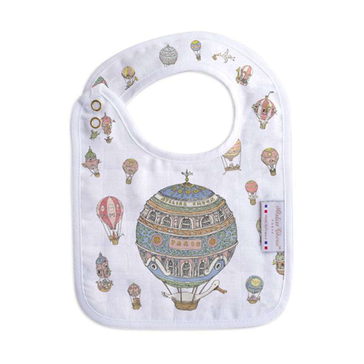 Large Baby Bib in Hot Air Balloons – Bea Colette