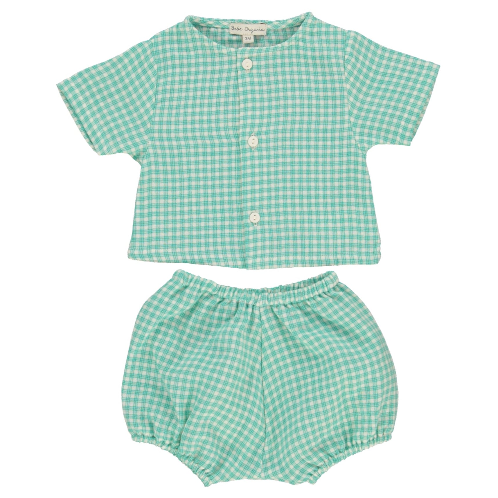 Leo Set in Green Mediterranean Check – Bea Colette