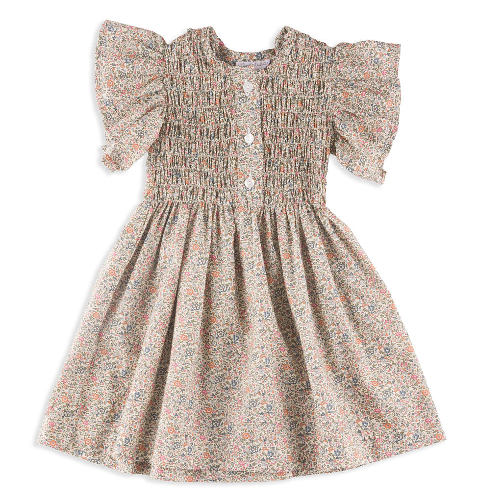 Poppy Smocked Dress in Multicolor Fall Floral – Bea Colette