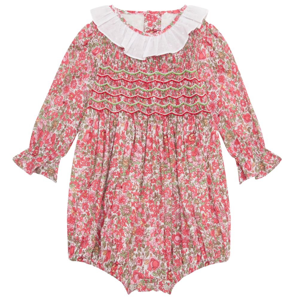 Nora Red Smocked Floral Romper – Bea Colette
