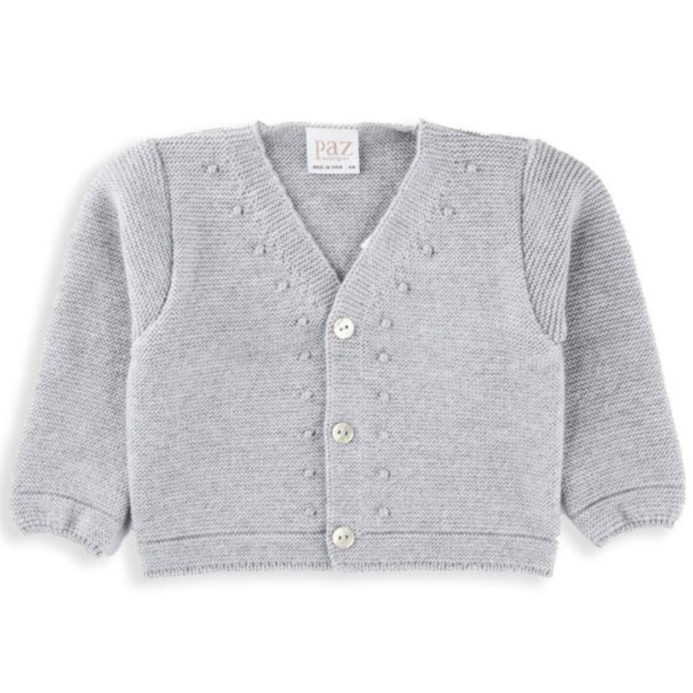 Cozy Knit Grey Wool Baby Cardigan – Bea Colette